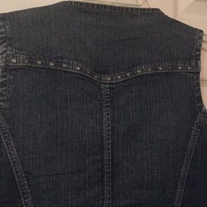 Zenim | Jackets & Coats | Zenim Denim Vest With Collar And Stud Detail ...